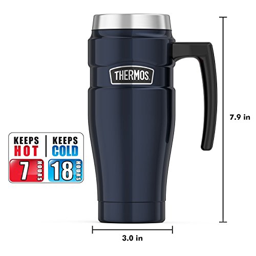 THERMOS Stainless King Vacuum-Insulated Travel Mug, 16 Ounce, Blue