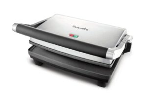 breville duo 1500-watt nonstick panini press, silver