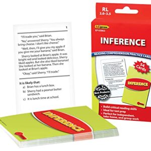 Edupress Reading Comprehension Practice Cards, Inference, Red Level (EP63063) Medium