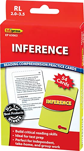 Edupress Reading Comprehension Practice Cards, Inference, Red Level (EP63063) Medium