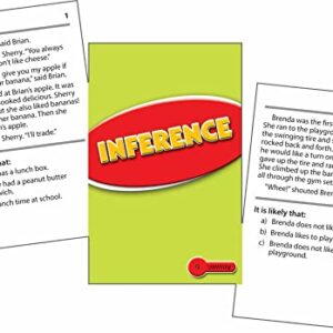 Edupress Reading Comprehension Practice Cards, Inference, Red Level (EP63063) Medium