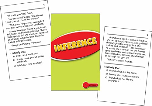 Edupress Reading Comprehension Practice Cards, Inference, Red Level (EP63063) Medium