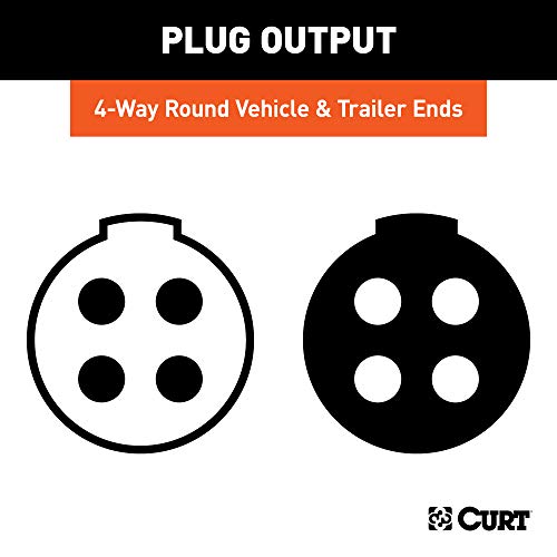 CURT 58677 Vehicle-Side and Trailer-Side 4-Pin Round Wiring Harness Connectors