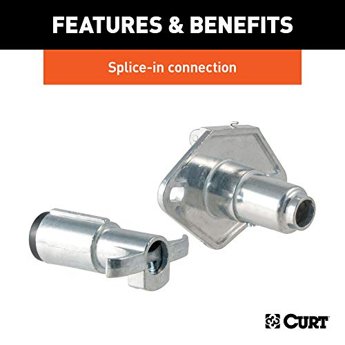 CURT 58677 Vehicle-Side and Trailer-Side 4-Pin Round Wiring Harness Connectors