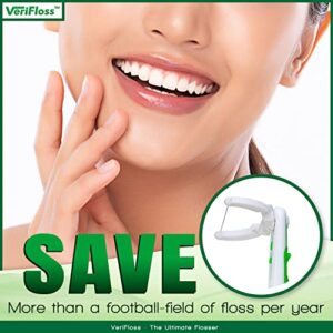 VeriFloss Dental Flosser with 10 Head Refill - Teeth Flossers for Adults & Kids, Flossing Tool - Ergonomic Design w/360° Swivel Head, Glide Lock - Reusable Floss Picks, Cleaning Kit - VeriFresh