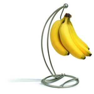 Spectrum Diversified Pantry Works Hanger Produce Saver Banana Holder & Kitchen Décor, Kitchen Countertop Fruit Tree & Hanging Fresh Food Storage, small, Satin Nickel