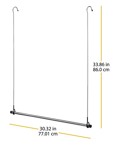 Whitmor Double Closet Rod - Heavy Duty Closet Organizer- Chrome