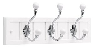 brainerd r46139j-w-l three hook 18-inch wide kendra coat and hat rail/rack , white