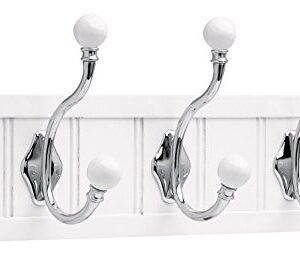 Brainerd R46139J-W-L Three Hook 18-inch Wide Kendra Coat and Hat Rail/Rack , White