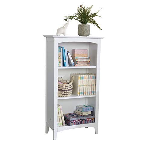 KidKraft Avalon Wooden Three-Shelf Kid's Bookcase with Curved Arch Design - White, Gift for Ages 3+