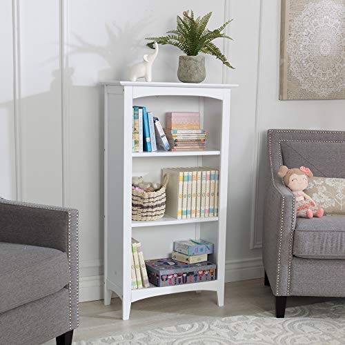 KidKraft Avalon Wooden Three-Shelf Kid's Bookcase with Curved Arch Design - White, Gift for Ages 3+