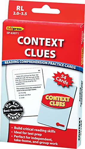 Edupress Reading Comprehension Practice Cards, Context Clues, Red Level (EP63071)