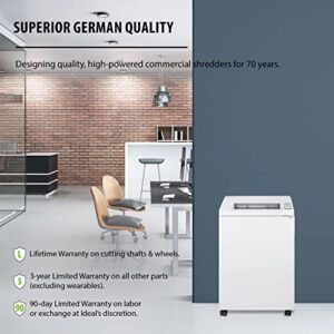 ideal. 4002 Strip Cut Centralized Office Paper Shredder, Continuous Operation, Shreds 32-35 Sheet Capacity, 44 Gallon Bin, Shred Staples/Paper Clips/Credit Cards/CDs/DVDs, 1 3/4 HP Motor, P-2 Security