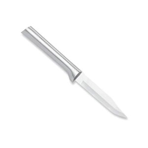 rada cutlery everyday paring knife stainless steel blade with aluminum made in usa, 6-3/4 inches, 1-pack, silver handle