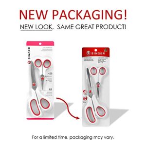 SINGER 3404 Scissors, 1-Pack, Red & White