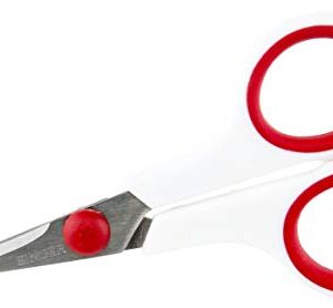 SINGER 3404 Scissors, 1-Pack, Red & White