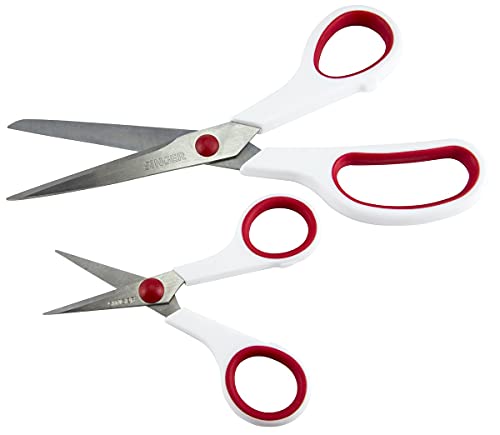 SINGER 3404 Scissors, 1-Pack, Red & White