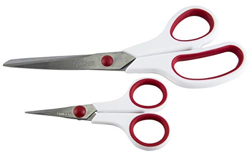 SINGER 3404 Scissors, 1-Pack, Red & White