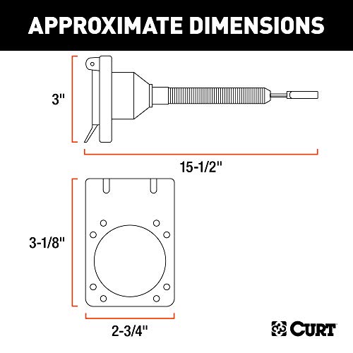 CURT 57676 4-Way Flat Vehicle-Side to 7-Way RV Blade Trailer Wiring Adapter with Tester