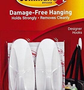 Command 602159 Medium Designer Hooks White 2 Hooks (17081Es)