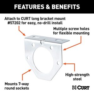 CURT 58222 Vehicle-Side Trailer Wiring Harness Mounting Bracket for 7-Way Round