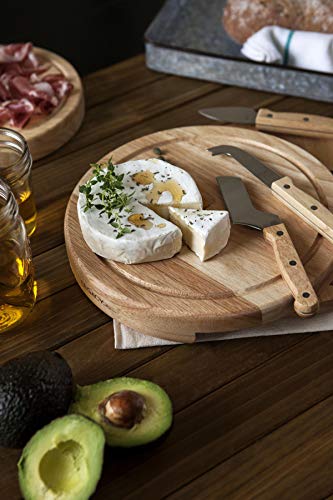 TOSCANA - a Picnic Time brand Circo Cheese Board and Knife Set - Charcuterie Board Set - Wood Cutting Board, (Parawood)