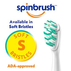 Spinbrush PRO WHITEN Battery Powered Toothbrush, Soft Bristles, 1 Count, Rose Gold or Silver (Colors May Vary)