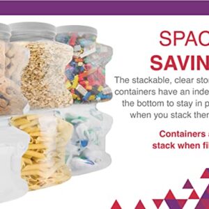 Arrow Home Products 80 oz Stackable Stor Keeper Airtight Storage Containers with Lids, 1 Pack - USA Made, BPA-Free Multipurpose Square Plastic Containers with Pinch Grip Handles to Store Dry Goods