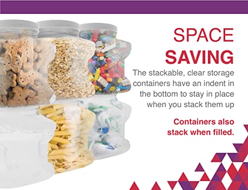 Arrow Home Products 80 oz Stackable Stor Keeper Airtight Storage Containers with Lids, 1 Pack - USA Made, BPA-Free Multipurpose Square Plastic Containers with Pinch Grip Handles to Store Dry Goods