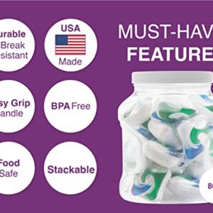 Arrow Home Products 80 oz Stackable Stor Keeper Airtight Storage Containers with Lids, 1 Pack - USA Made, BPA-Free Multipurpose Square Plastic Containers with Pinch Grip Handles to Store Dry Goods