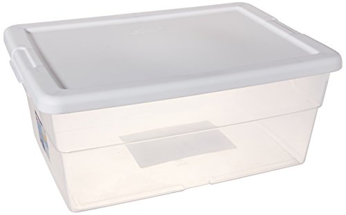 Sterilite? 16 Quart Basic Clear Storage Box with White Lid