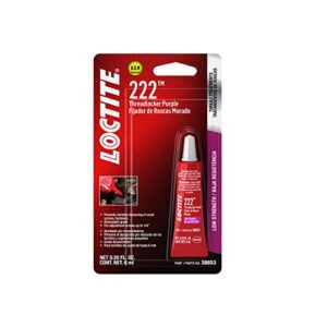 Loctite 222 Threadlocker for Automotive: High-Temp, Low-Strength, Anaerobic | Purple, 6mL Tube (PN: 38653-555339)