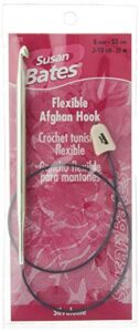 silvalume aluminum flexible afghan crochet hook 22″, size j10/6mm