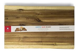 architec gripperwood bare acacia cutting board, non-slip gripper feet, 11″ by 17″