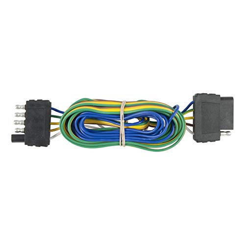 CURT 58550 Vehicle-Side and Trailer-Side 5-Pin Flat Wiring Harness with 72-Inch Wires