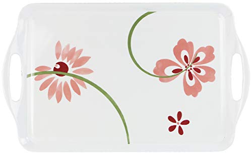 Reston Lloyd Rectangular Melamine Serving/Ottoman Tray, Pretty Pink