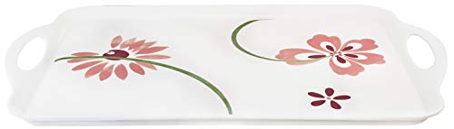 Reston Lloyd Rectangular Melamine Serving/Ottoman Tray, Pretty Pink