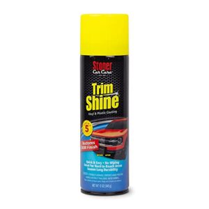 stoner car care 91034 12-ounce trim shine protectant aerosol restores dull or faded interior and exterior plastic renew bumpers, running boards, and more, pack of 1