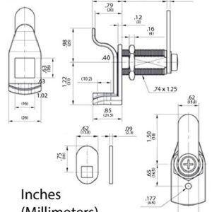 Padlockable Cam Lock 7840-US19, Matte Black Finish