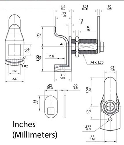 Padlockable Cam Lock 7840-US19, Matte Black Finish