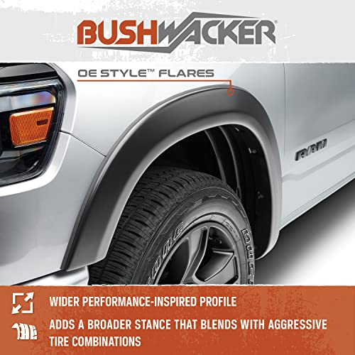 Bushwacker OE Style Factory Front & Rear Fender Flares | 4-Piece Set, Black, Smooth Finish | 50909-02 | Fits 2002-2008 Dodge Ram 1500; 2003-2009 Ram 2500, 3500 w/ 8.2' Bed