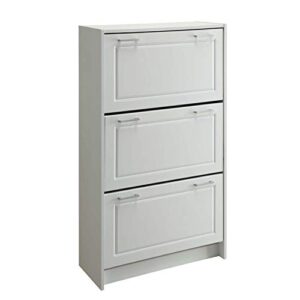 4d concepts 76453 white deluxe triple shoe cabinet