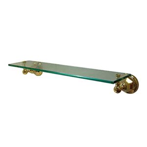 kingston brass ba4819pb metropolitan glass shelf, polished brass