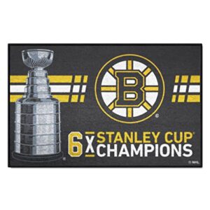 fanmats 10491 boston bruins starter mat accent rug – 19in. x 30in. | sports fan home decor rug and tailgating mat