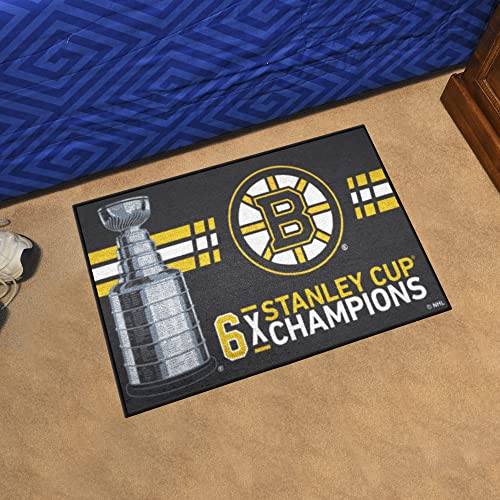 FANMATS 10491 Boston Bruins Starter Mat Accent Rug - 19in. x 30in. | Sports Fan Home Decor Rug and Tailgating Mat