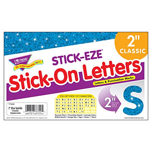 TREND enterprises, Inc. Blue Sparkle 2" Stick-EZE Sparkle Letters