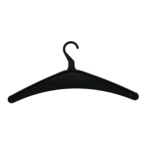 quartet heavy-duty one-piece molded plastic hangers, 16-3/4″, black, 12 per pack