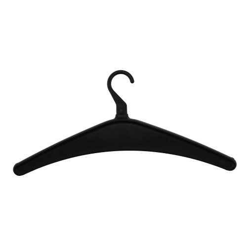 Quartet Heavy-Duty One-Piece Molded Plastic Hangers, 16-3/4", Black, 12 per Pack