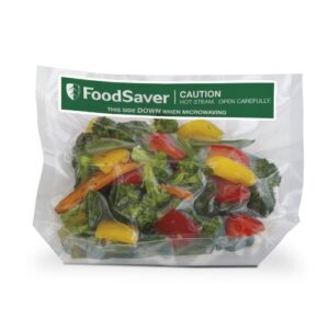 foodsaver 1-quart freeze ‘n steam microwavable single-cooking bags, 16 count, clear