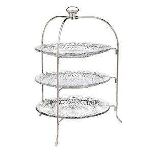 Godinger 3 Tiered Platter Stand - Dublin Crystal Collection